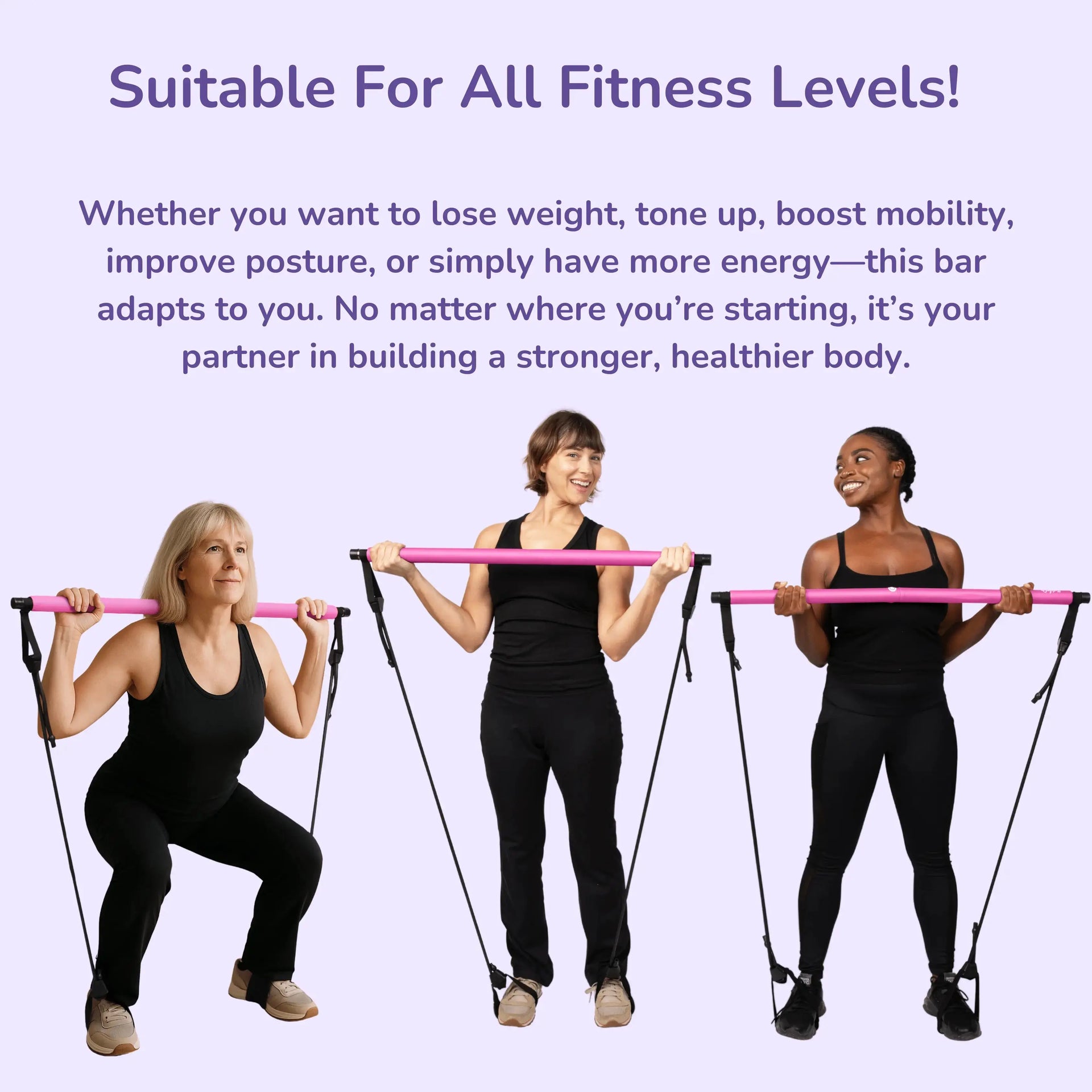Official Portable Multi-Functional Pilates Bar Stretched Fusion